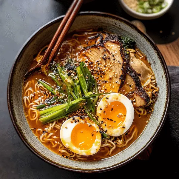 Instant Pot Bone Broth Ramen with Soft Boiled Eggs